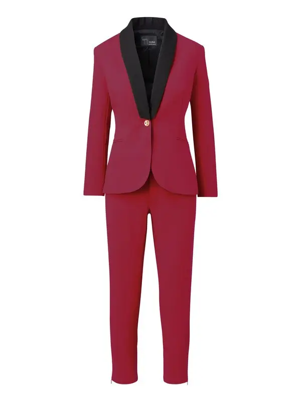 LAYO G Tailored Stretch Suit Set - Pink/purple