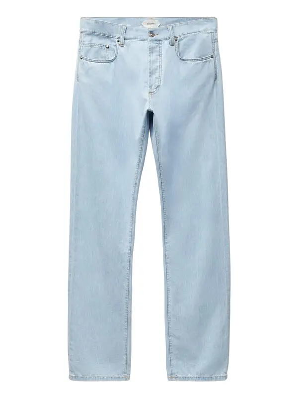 Versace Straight Leg Chambray Jeans - Blue
