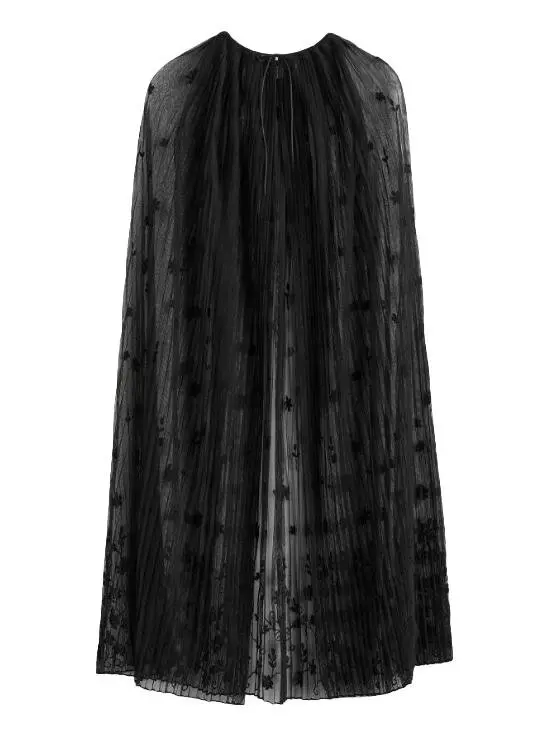 TOTEME Floral Tulle Cape - Black