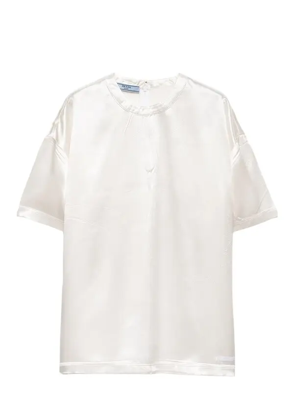Prada Short-sleeved Satin Top - White