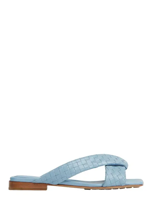 Bottega Veneta Riva Flat Mule Sandals - New Ice Color