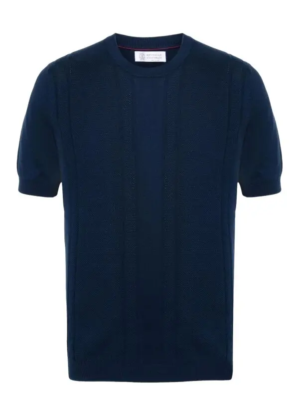 Brunello Cucinelli Knitted Cotton T-shirt - Black