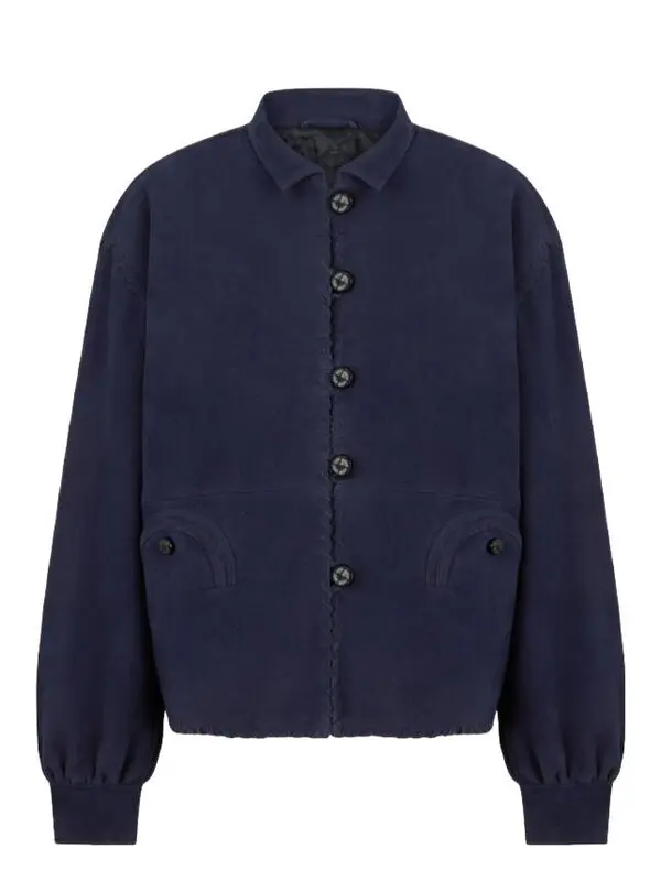 BLAZÉ MILANO Suede Jacket - Midnight Blue