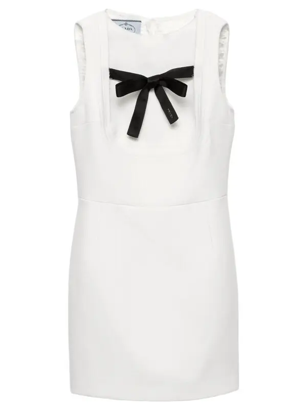 Prada Sleeveless Bow Detail Dress - White