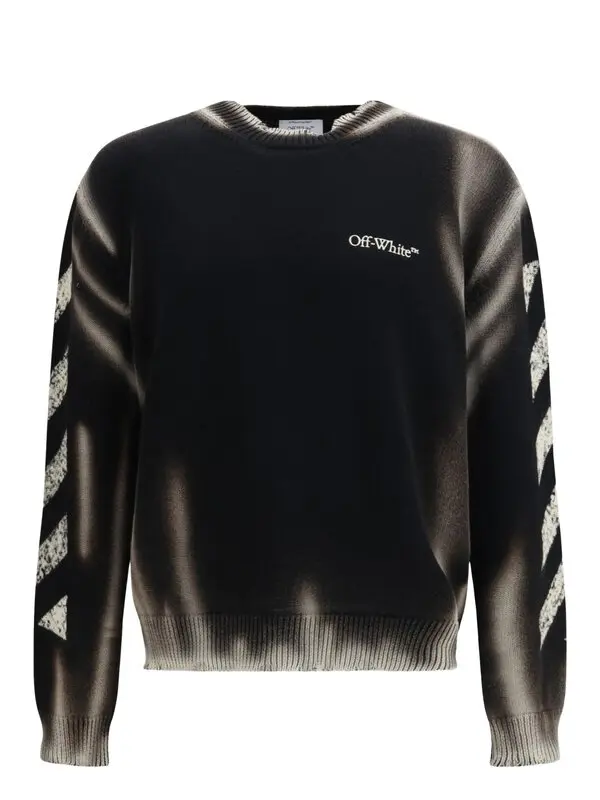 Off-White Diag Corrosion Crewneck Jumper - Black