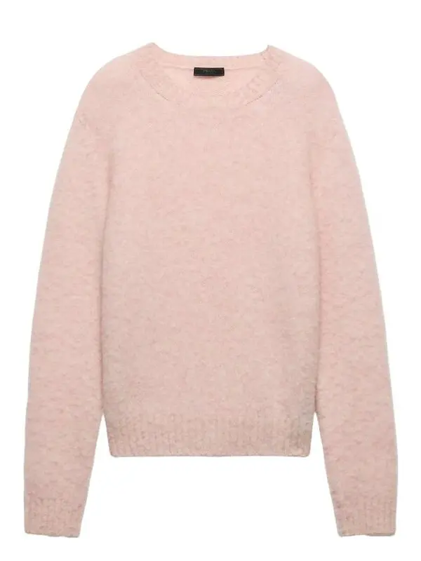 Prada Long Sleeved Crewneck Jumper - Alabaster Powder Red