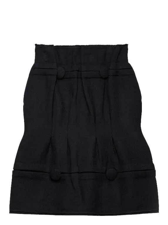 Prada Chevron Wool Midi Skirt - Blue