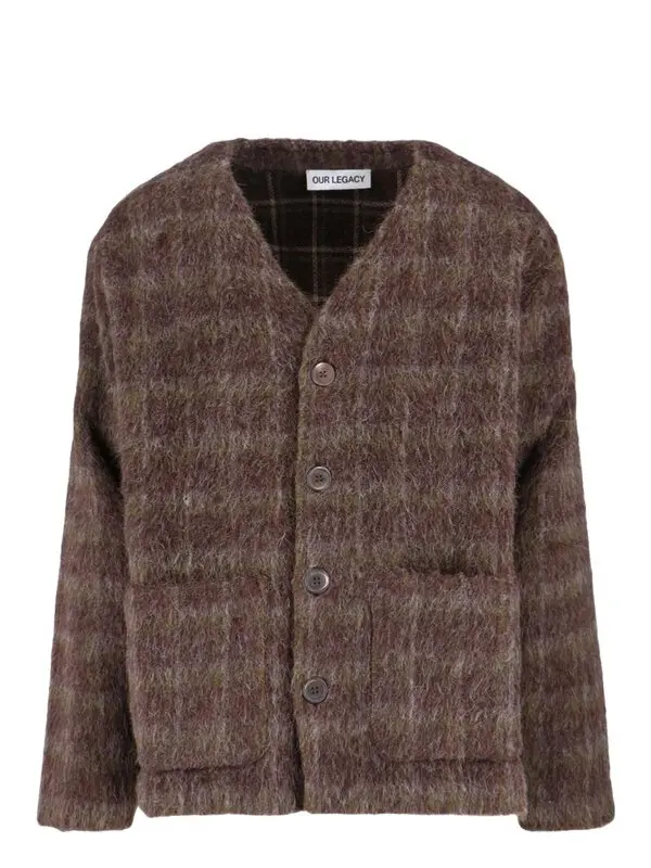 Our Legacy Checked Long-sleeves Cardigan - Brown