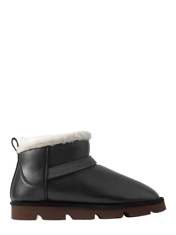 Brunello Cucinelli Leather Ankle Boots - Black