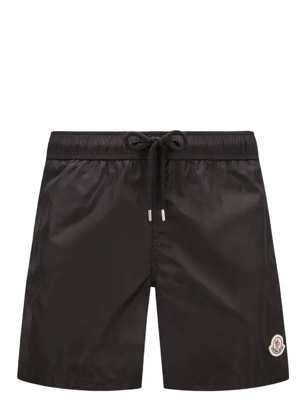 Moncler Logo Detailed Swim Shorts - Black