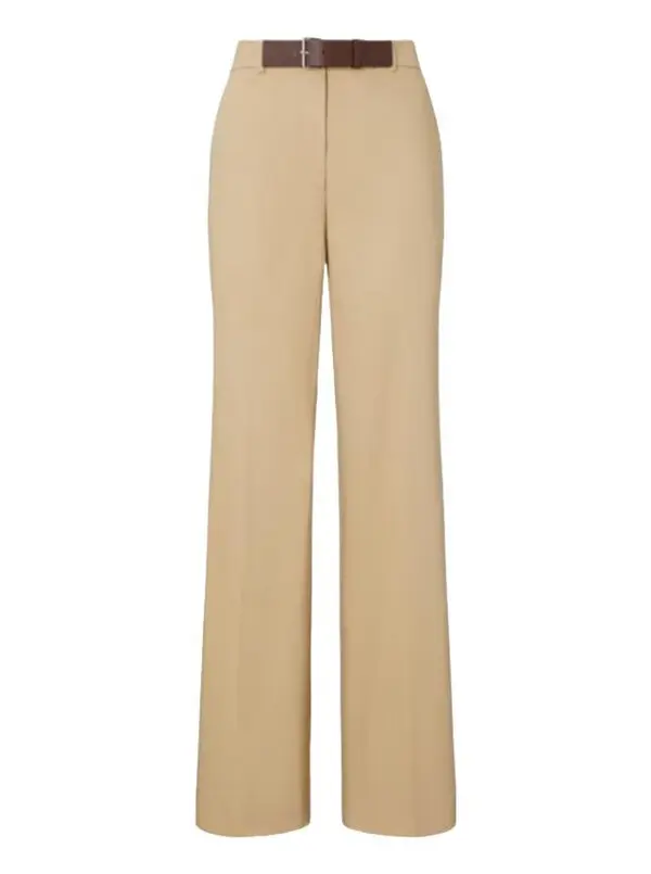 Tory Burch Belted Cotton Pants - Khaki