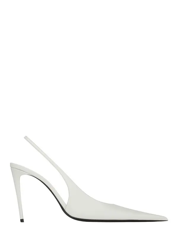 Saint Laurent Guermantes Slingback Pumps - White