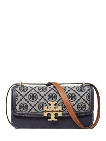 Tory Burch Small T Monogram Eleanor Shoulder Bag - Navy Blue