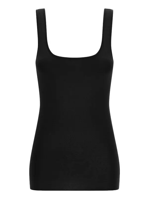 ENTIRE STUDIOS Fitted Square-neck Sleeveless Top - Black