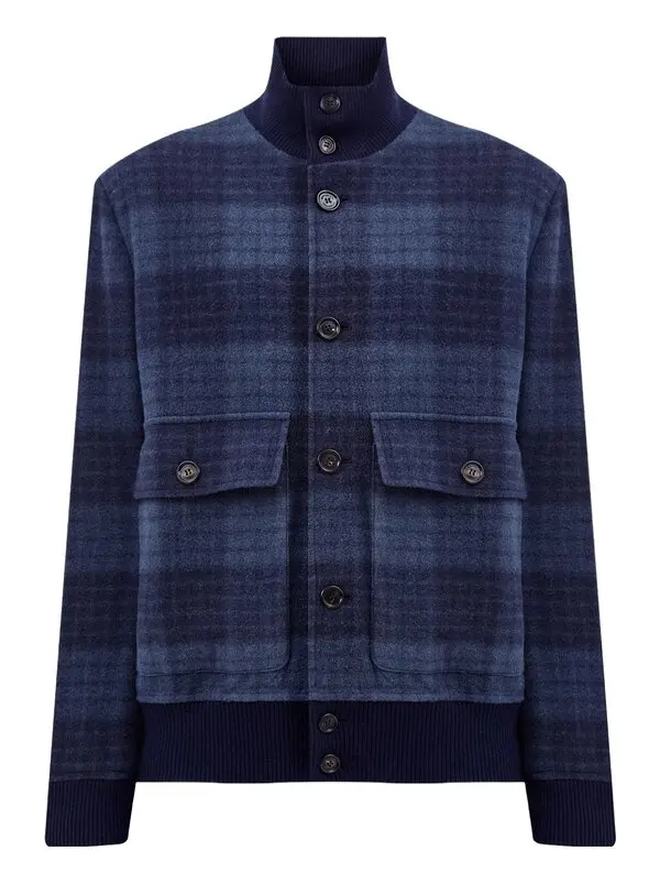 Brunello Cucinelli Checked Casual Jacket - Blue