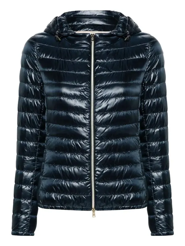 Herno Zip-up Hooded Down Jacket - Black