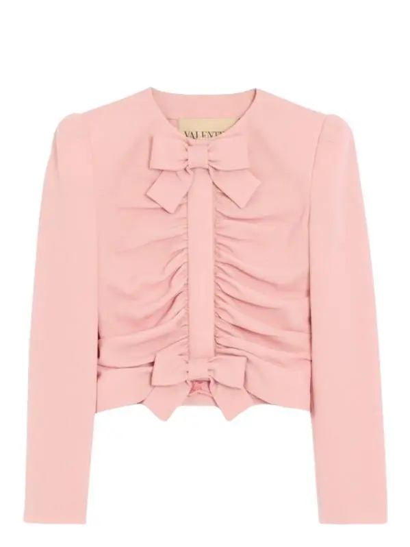 Valentino Garavani Ruched Bow Detail Jacket - Pink