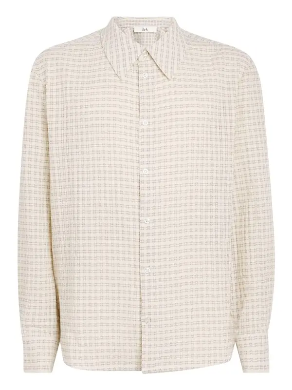 Séfr Seersucker-effect Wes Shirt - Beige