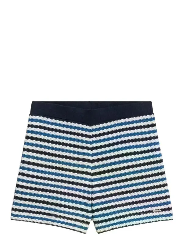 Woolrich Striped Crochet-effect Shorts - Blue