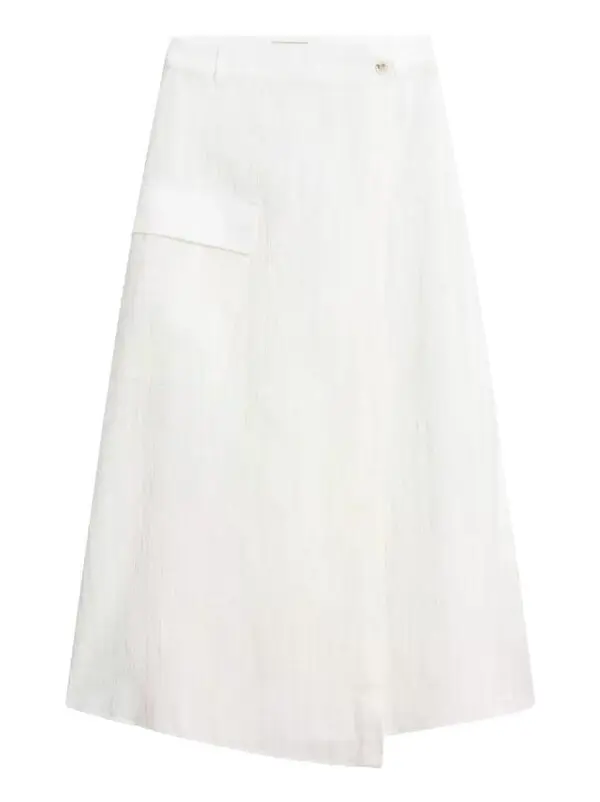 Woolrich Checked Cargo Midi Skirt - White