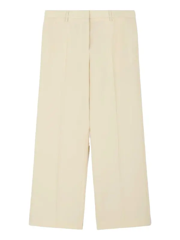 JIL SANDER High-waisted Wool Trousers With Ruching - Nude