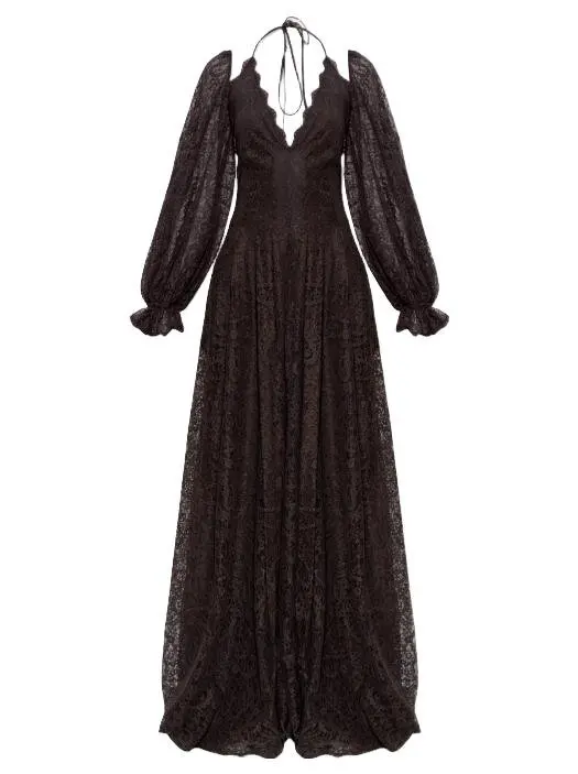 Etro Paisley Motif Lace Maxi Dress - Black