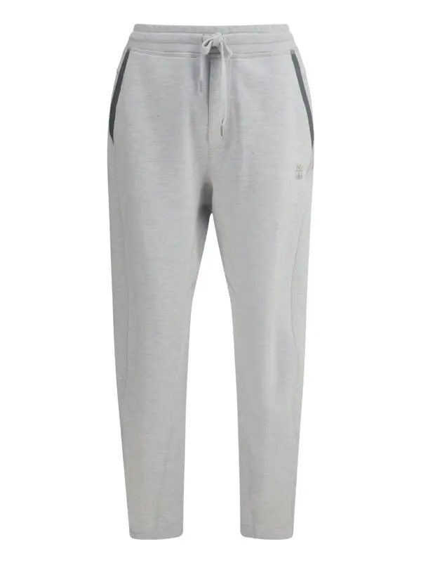 Brunello Cucinelli Logo Detailed Drawstring Joggers - Gray