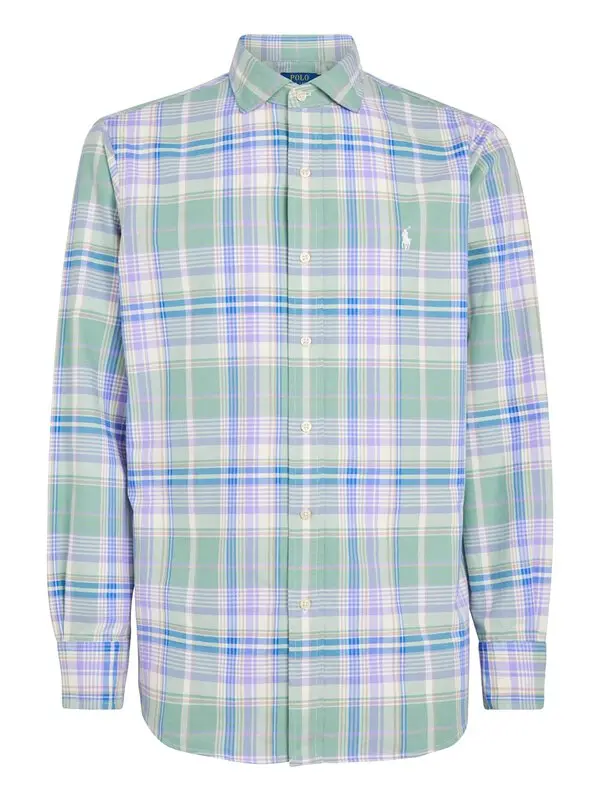 Polo Ralph Lauren Cotton Check Polo Pony Shirt - Green