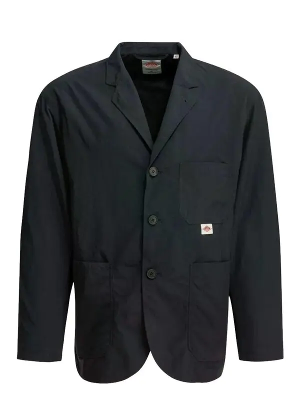 DANTON Logo-patch Button-up Coat - Blue