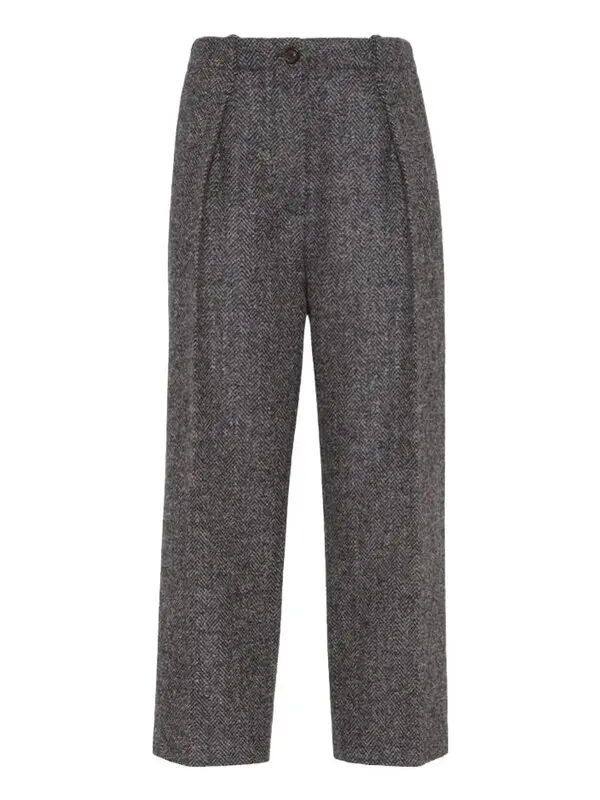 Brunello Cucinelli High-waisted Pleated Trousers - Grey
