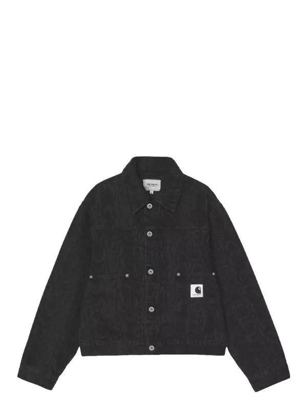 Carhartt Work In Progress Belmar Printed Denim Jacket - Snake Camouflage, Black