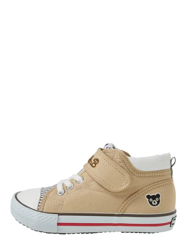 MIKI HOUSE Cotton Canvas Velcro Sneakers - Beige