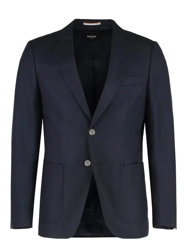 Hugo Boss Single-breasted Notched-lapel Jacket - Black