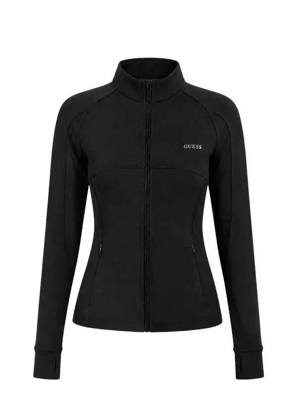 Guess Zip-fastening Mock-neck Sweatshirt - Black
