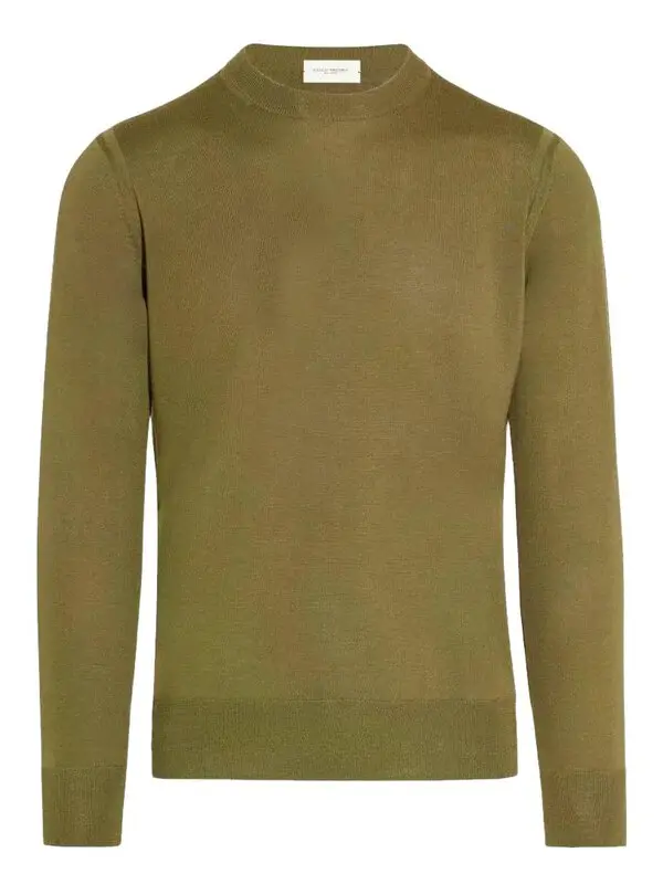 PAOLO PECORA Merino Wool Crew Neck Sweater - Green