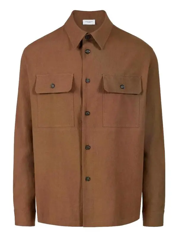 PAOLO PECORA Flap-pocket Shirt - Brown
