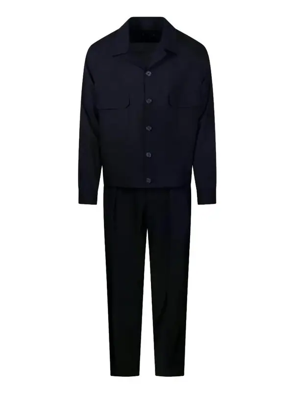 SANTANIELLO Long-sleeve Trousers And Shirt Set - Blue