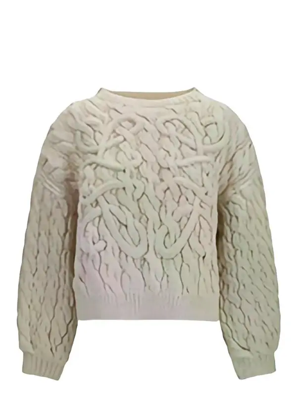 Loewe Anagram Cable-knit Sweater - Neutrals