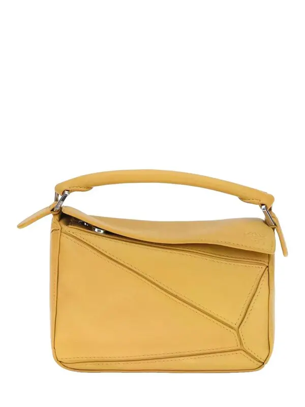 Loewe Mini Featherlight Puzzle Leather Tote Bag - Yellow