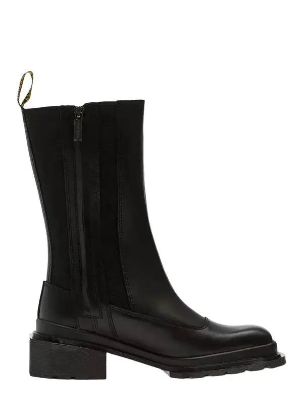 Dr. Martens Leather Square Toe Boots - Black