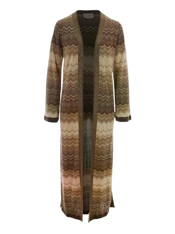 MC2 SAINT BARTH Tonia Chevron-knit Cardigan - Brown