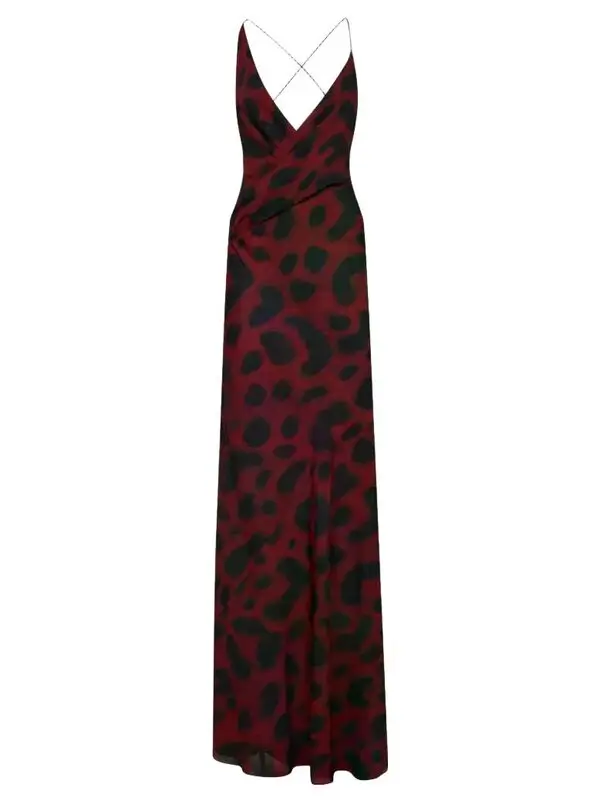 Alex Perry Animalier Print Bias-cut Dress - Red