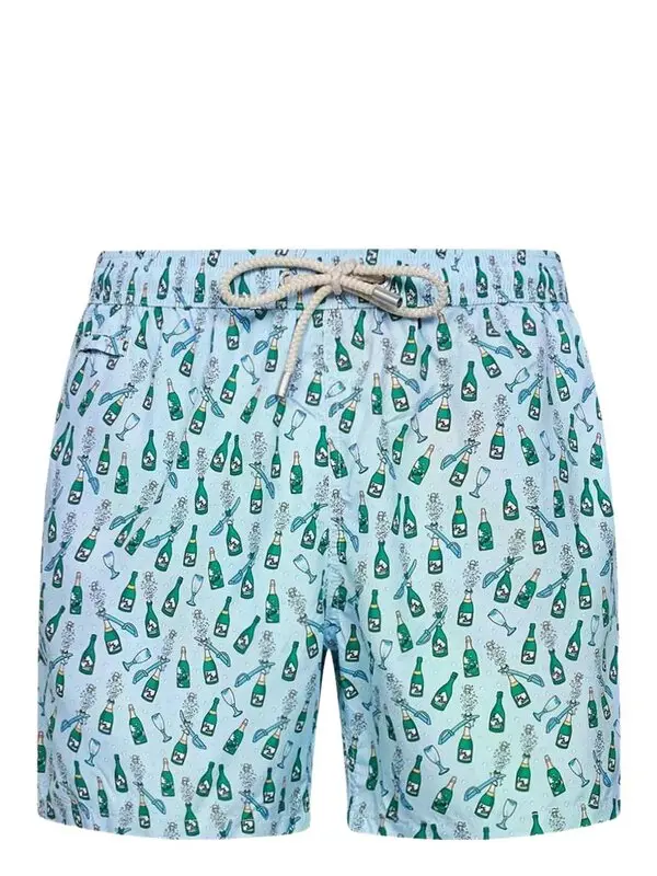 MC2 SAINT BARTH Happy Sabrage Print Swim Shorts - Blue