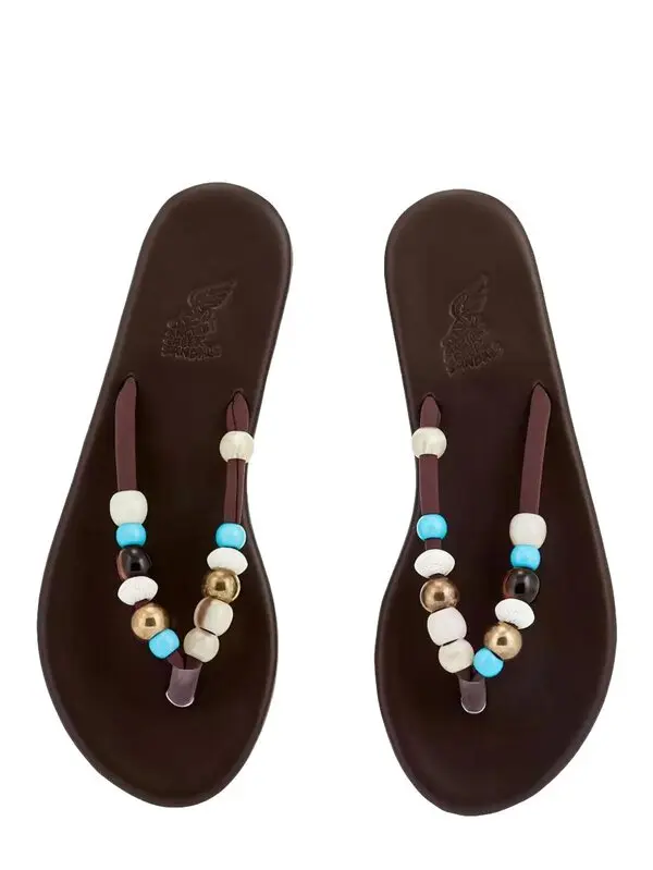 ANCIENT GREEK SANDALS Saionara Bead-embellished Sandals - Brown