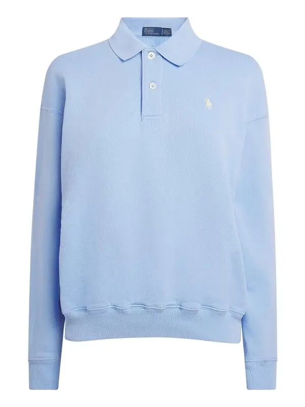 Polo Ralph Lauren Cotton-blend Collared Pullover Sweater - Blue