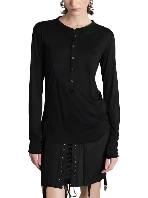 ANGELICA MONTINI Romi Bib-detail Sweatshirt - Black