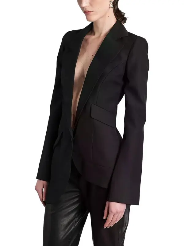 ANGELICA MONTINI Alice Asymmetric Blazer - Black