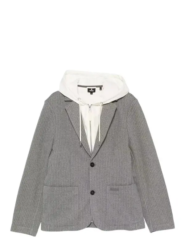 Mackage Pinstripe-pattern Hooded Blazer - Grey
