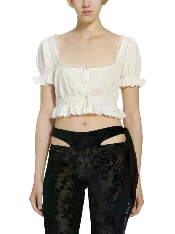DAISY Lace-trimmed Blouse - White