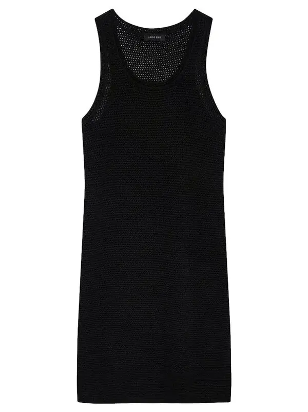 ANINE BING Arie Open-knit Dress - Black